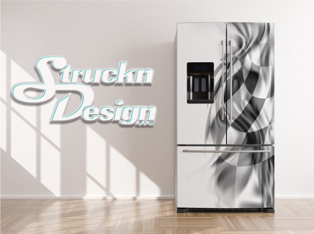 Abstract Texture Black White Race Flag Smoke Refrigerator Fridge ...