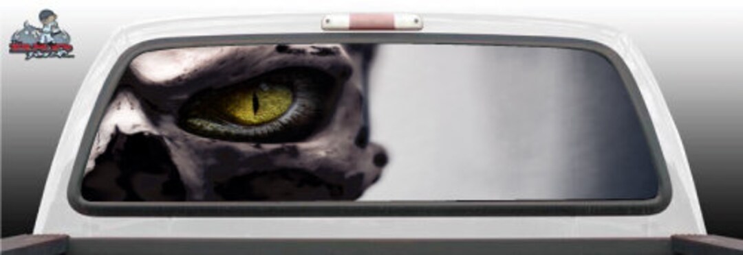 Skull With Eyes Glass Rear Window Decal Graphic Truck Perf Vinyl ...