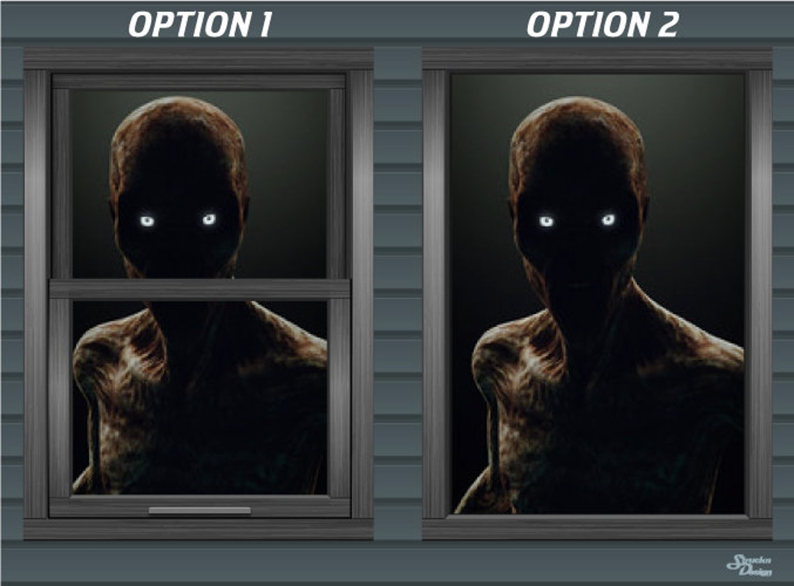 Monster Man Zombie Scary Face Eyes Horror Window Backlit Wall - Etsy