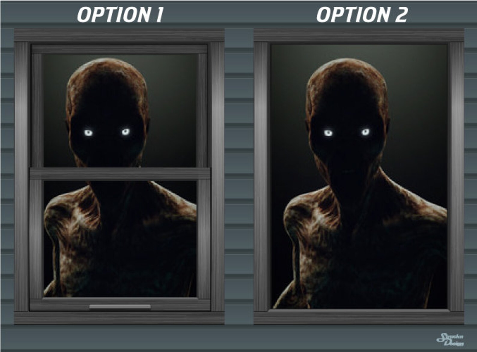 Monster Man Zombie Scary Face Eyes Horror Window Backlit Wall - Etsy