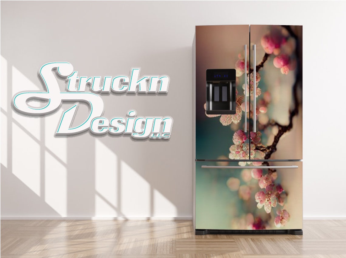 Cherry Blossem Refrigerator Fridge Freezer Wrap Side by Side Top Bottom ...