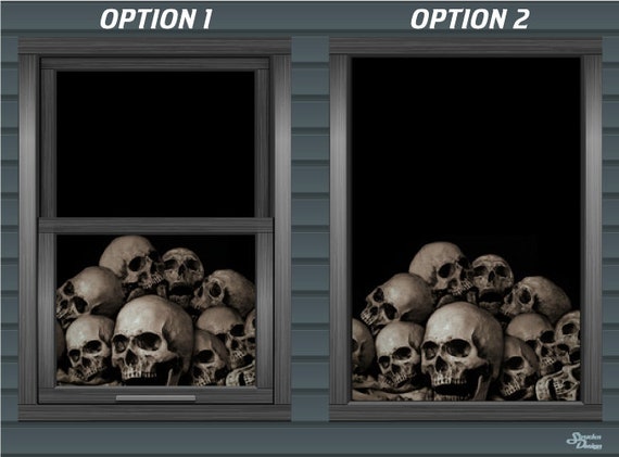 Skulls Pile Skeletons Bones Horror Dark Window Backlit Wall - Etsy