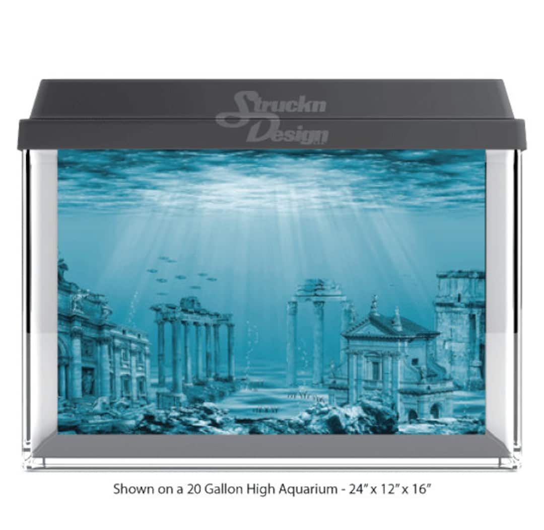 Ocean Sea Kingdom Atlantis Water Underwater 10mil Polyester Fish Tank ...