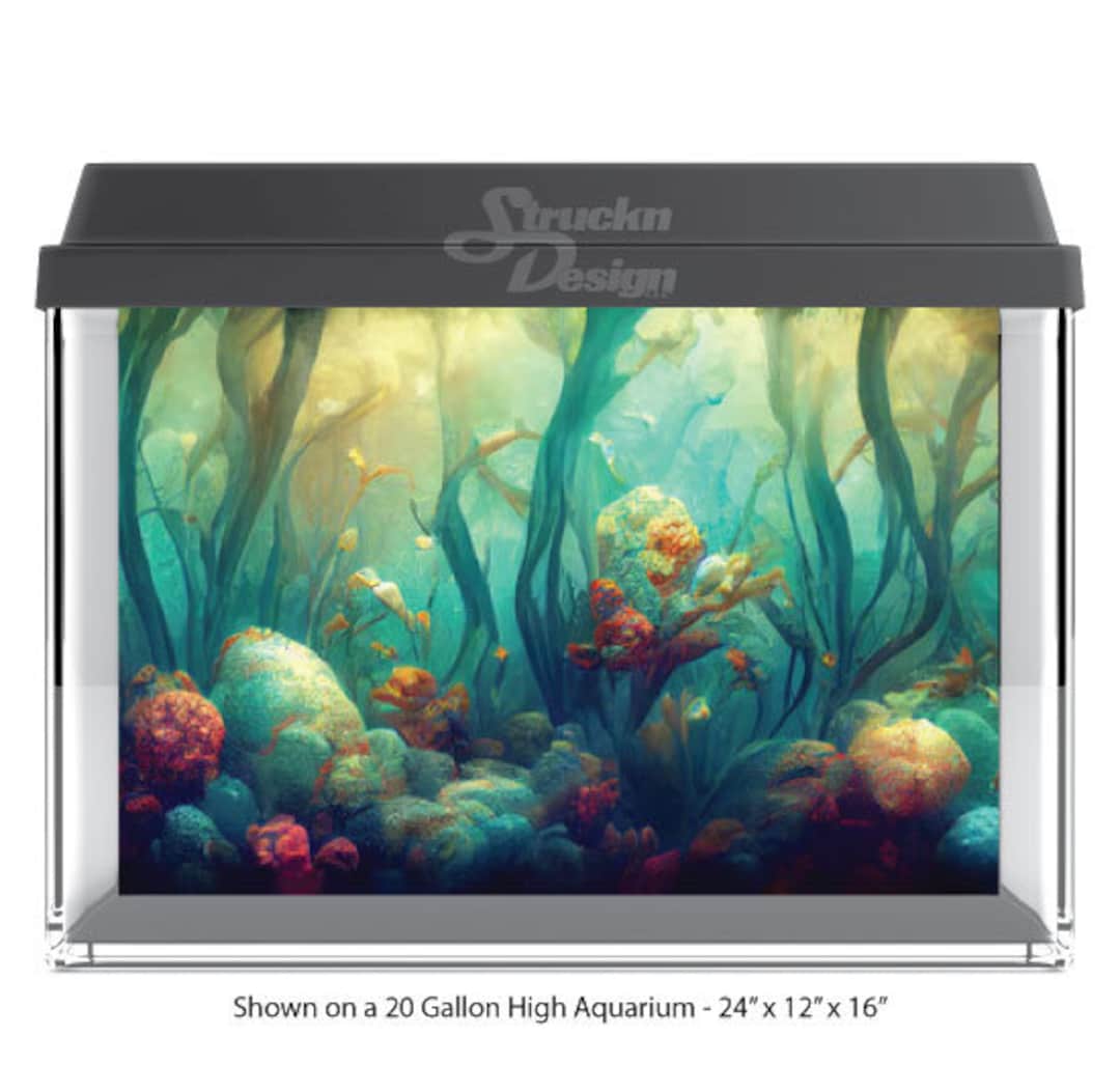 Fantasy Floral Flower Forest Water Underwater 10mil Polyester Fish Tank ...