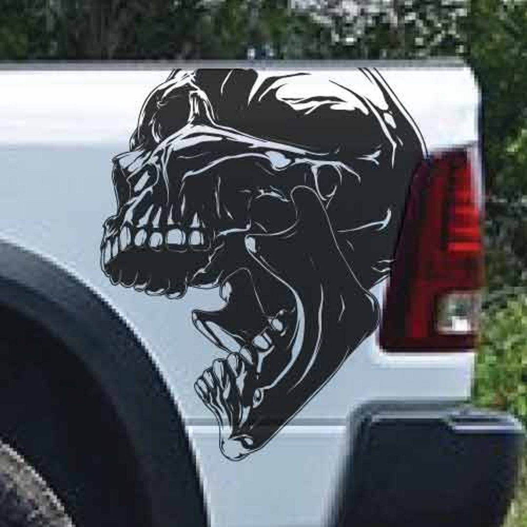 Sport Side Skull Demon Devil Grunge Design Hood Door Car Bed Pickup ...