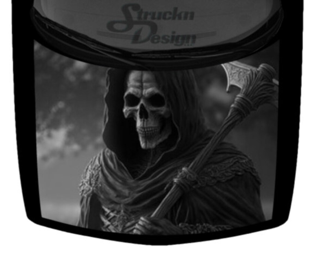 Grayscale Cloudy Grim Reaper Evil Scary Mean SUV Van Car Pickup Truck ...