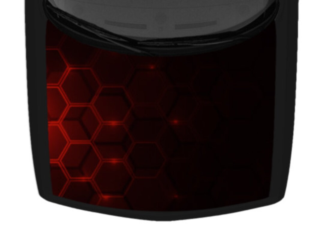 Hexagon Mosaic Red Design Black SUV Van Car Pickup Truck Hood Wrap ...