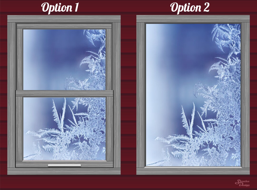 Bright Blue Ice Covered Icy Snow Window Backlit Wall Backdrop Banner ...