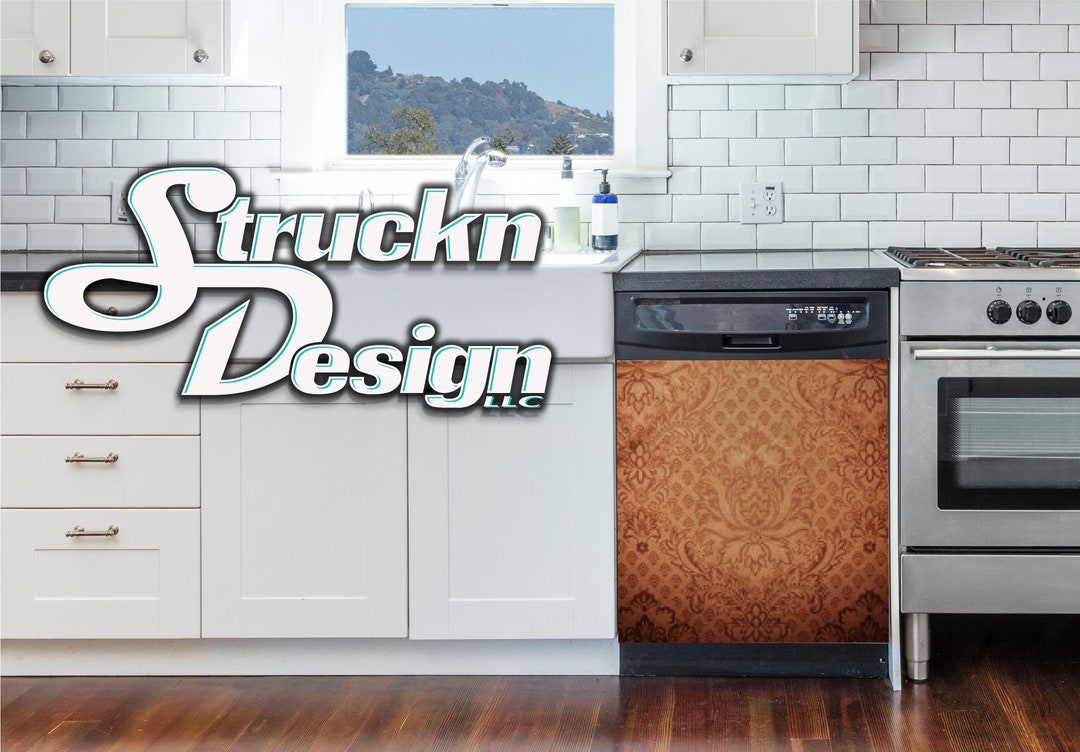 Vintage Ornate Filigree Copper Brown Dishwasher Wrap Dishes Front Door ...