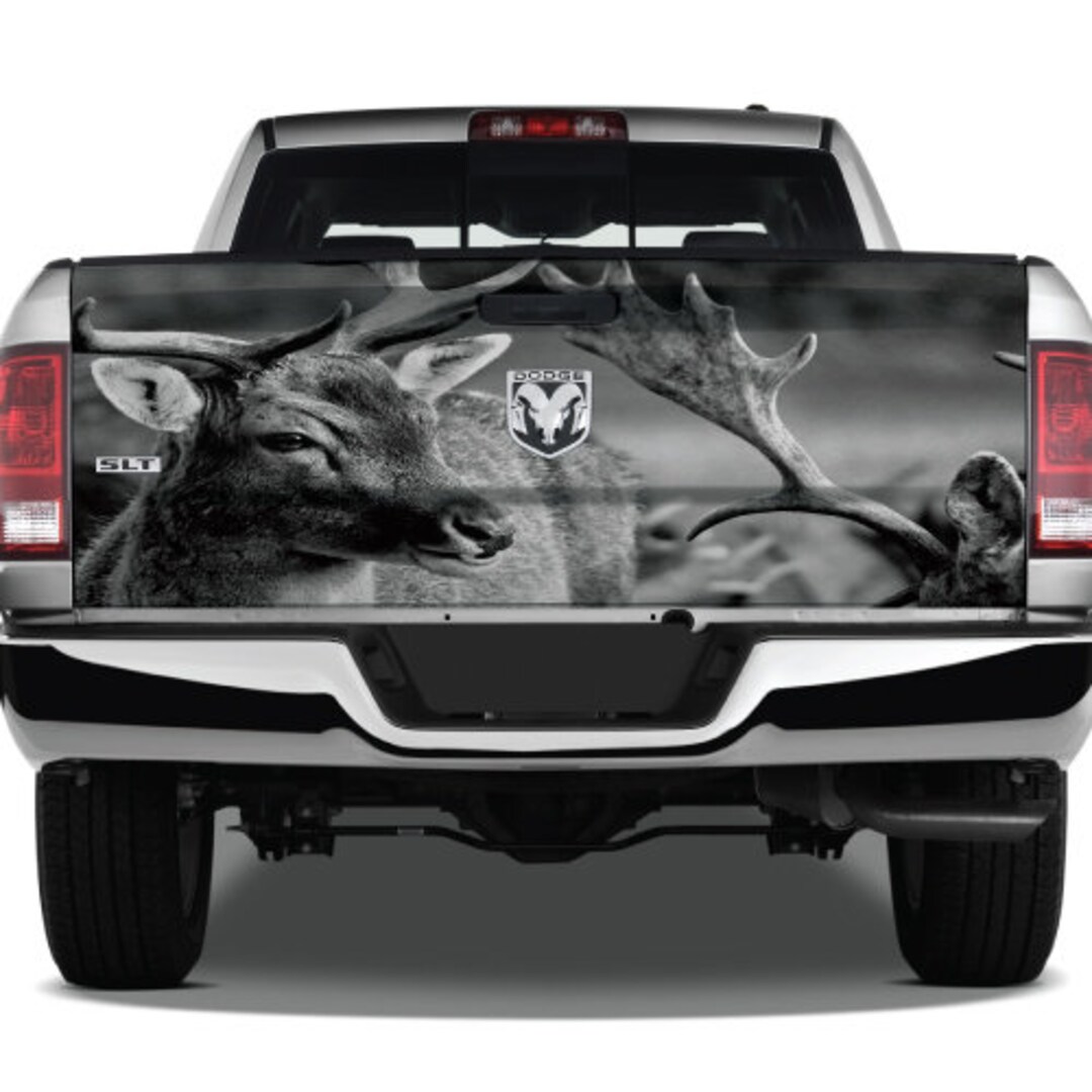 Deer Hunting Hunter Gray Scale Graphic Wrap Tailgate Vinyl Decal Truck ...
