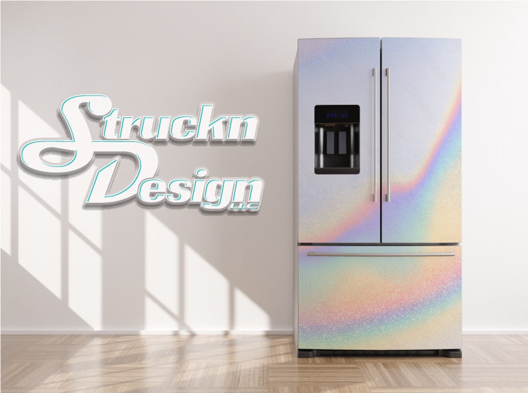 Glowing Pastel Rainbow Holographic Stripe Refrigerator Fridge Freezer ...