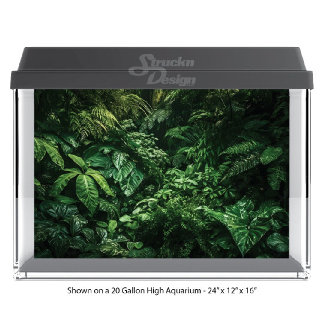 Jungle Vines Foliage Tropical Plants 10mil Polyester Aquarium Tank ...