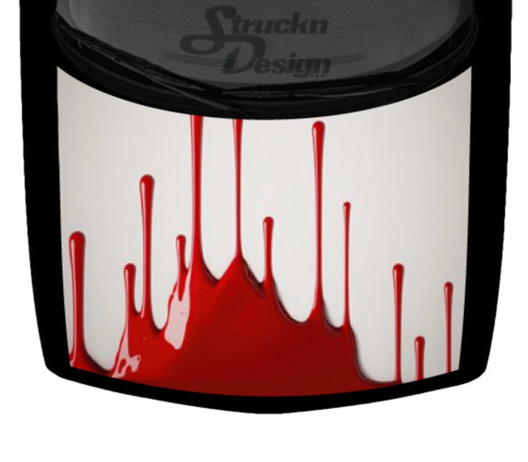 Blood Splatter Spill Hit Dark Red Dripping Hit SUV Van Car Pickup Truck ...