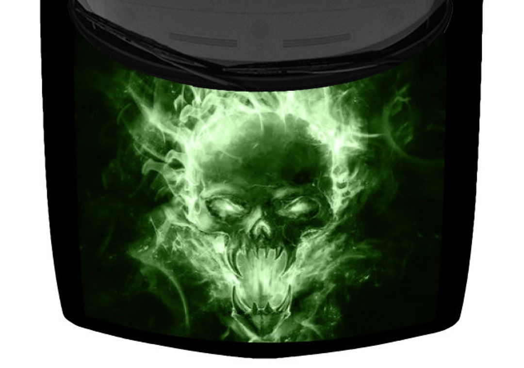 Light Mint Green Fire Pain Scream Anger Dark Black Hood Wrap Truck Car ...