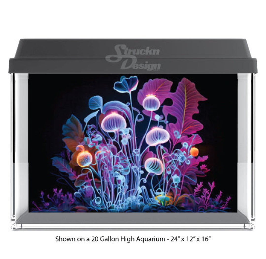 Abstract Fantasy Plant Flowers Water Underwater 10mil Polyester Fish ...