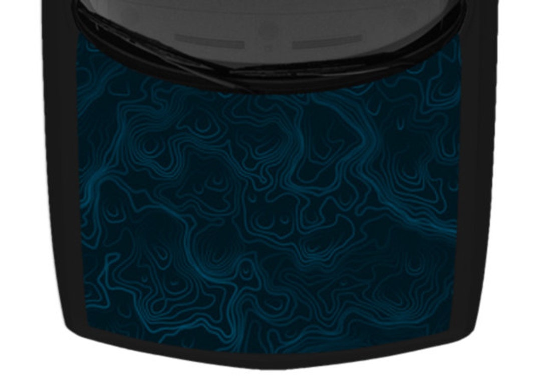 Dark Blue Topographic Map Design Black SUV Van Car Pickup Truck Hood ...