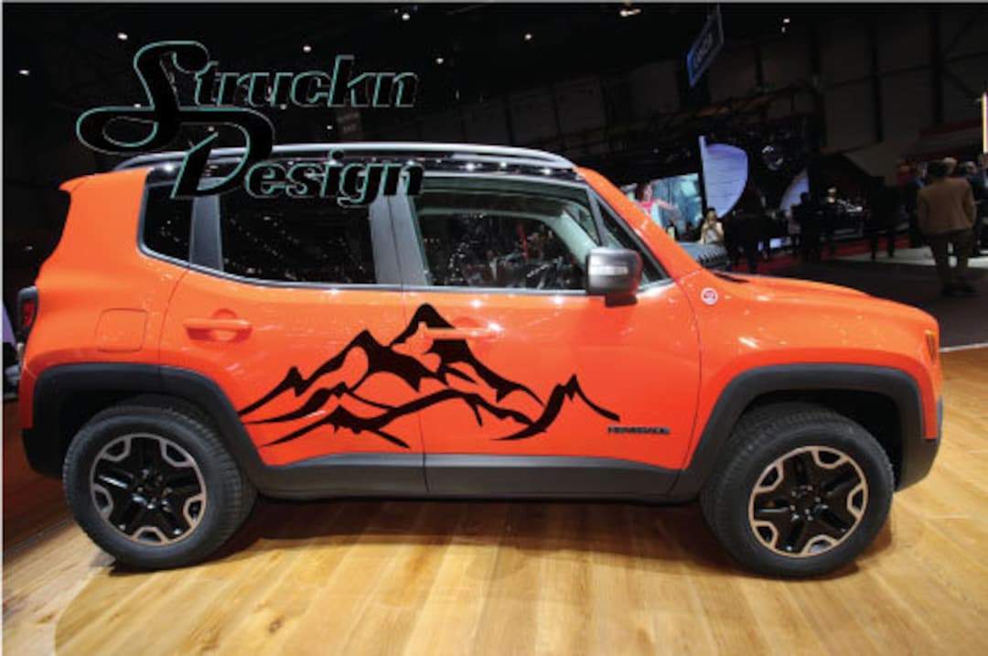 Mountain SUV off Road Tattoo Design Tribal Door Bed Side Pickup Vehicle ...