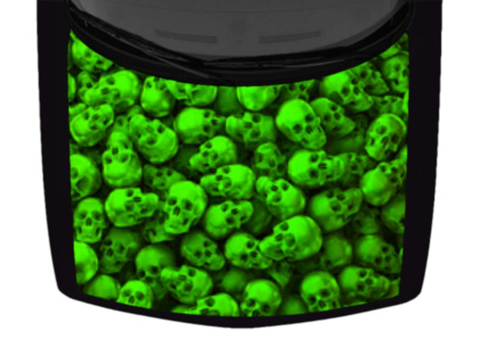 Lime Green Skulls Collection 3D Skeleton Grayscale Car Pickup - Etsy