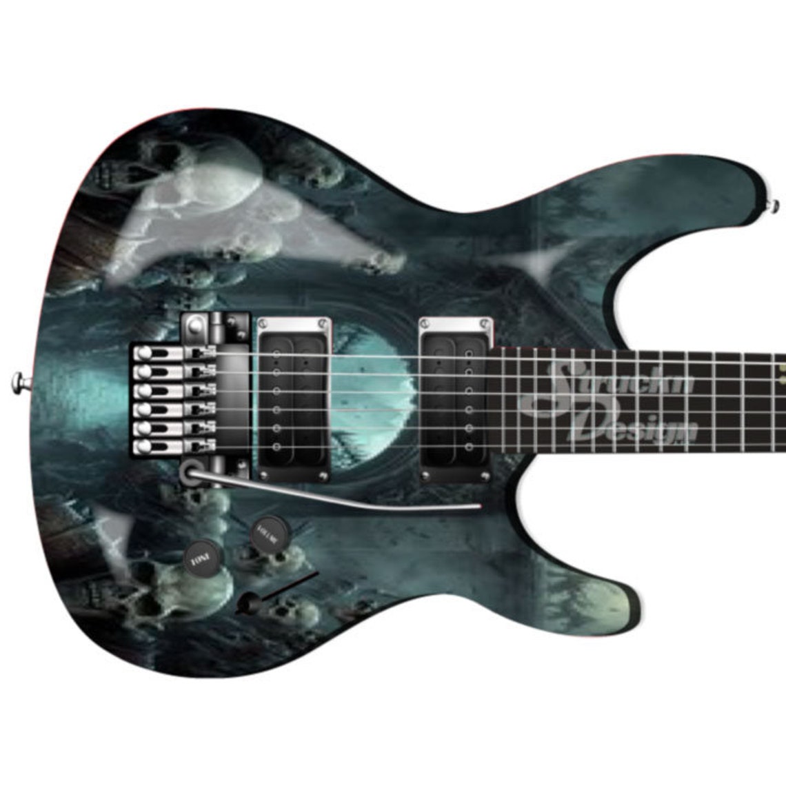 Gates of Hell Skeletons Skull Smoke Bass Metal Vinyl Guitar Wrap Skin ...