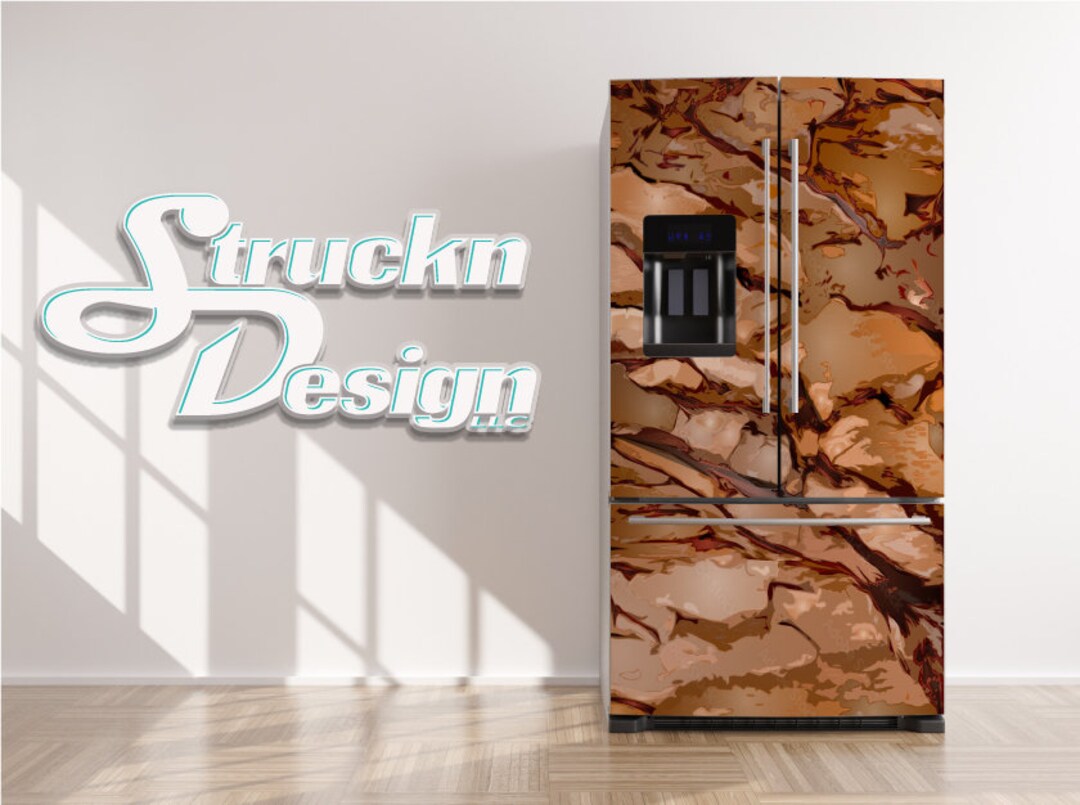 Brown Copper Tree Bark Forest Camo Refrigerator Fridge Freezer Wrap ...