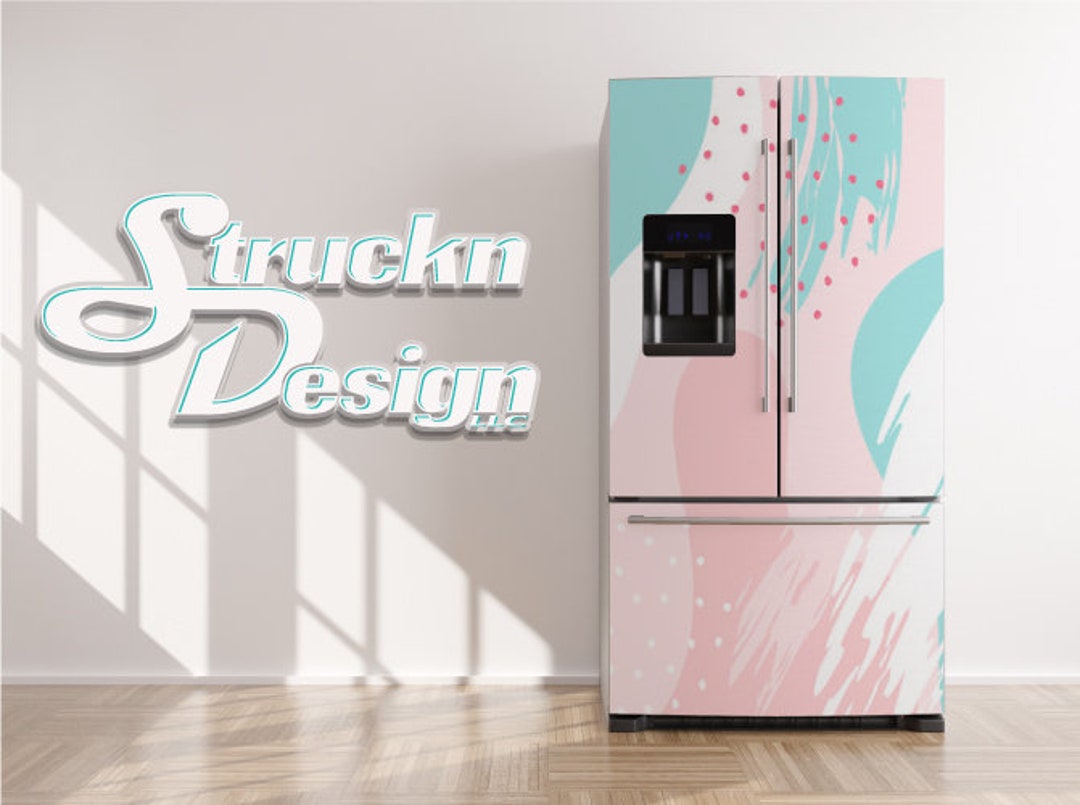 Pastel Shapes Abstract Pop Art Paint Splash Refrigerator Fridge Freezer ...