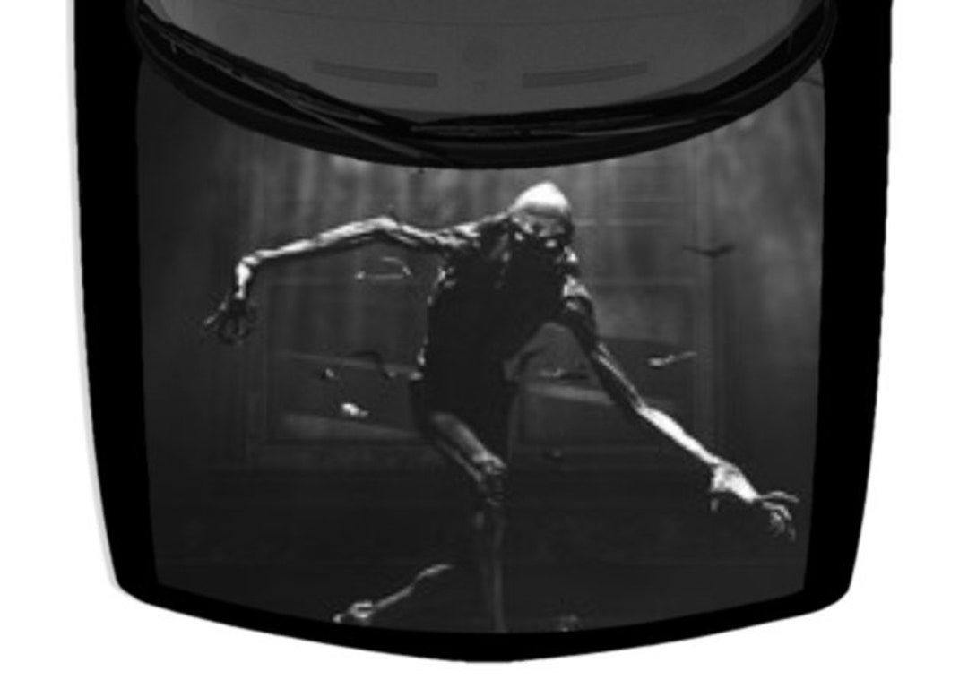 Grayscale Creeping Zombie Horror Design Black SUV Van Car Pickup Truck ...