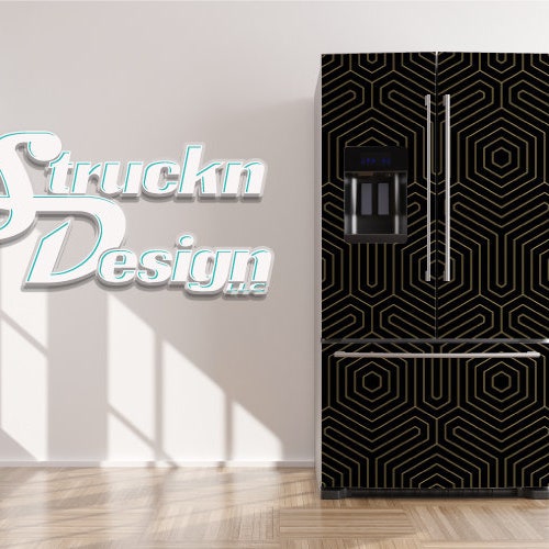 Luxury Black Gold Art Deco Shapes Geometric Refrigerator - Etsy