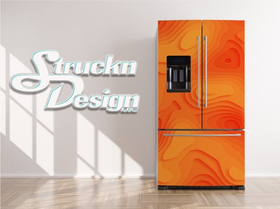 3D Look Modern Abstract Texture Yellow Orange Refrigerator - Etsy
