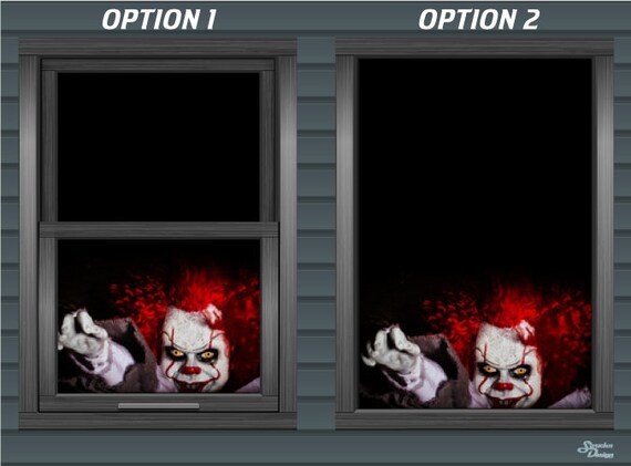 Grinning Clown Red Creepy Scary Horror Window Backlit Wall - Etsy