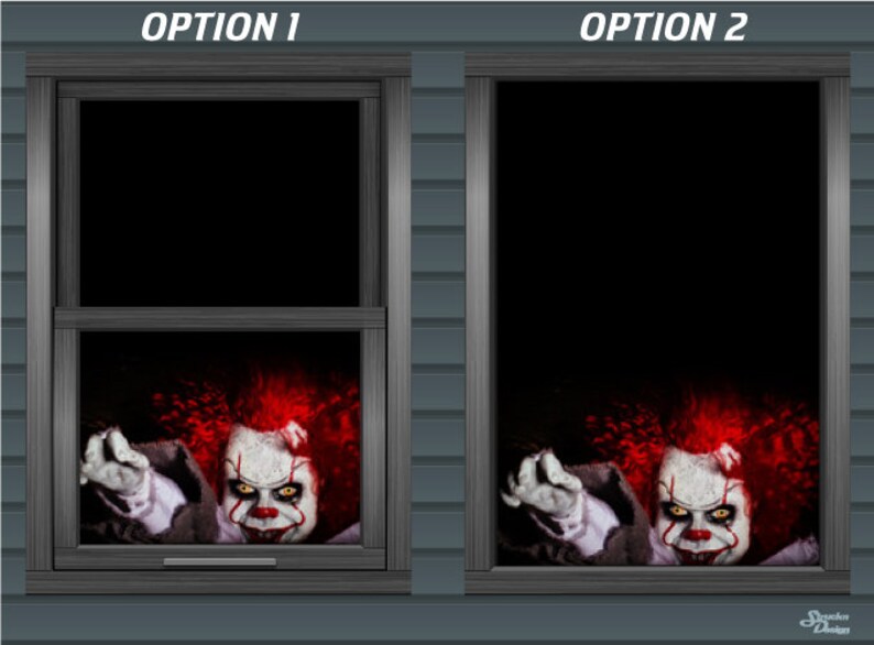 Grinning Clown Red Creepy Scary Horror Window Backlit Wall - Etsy