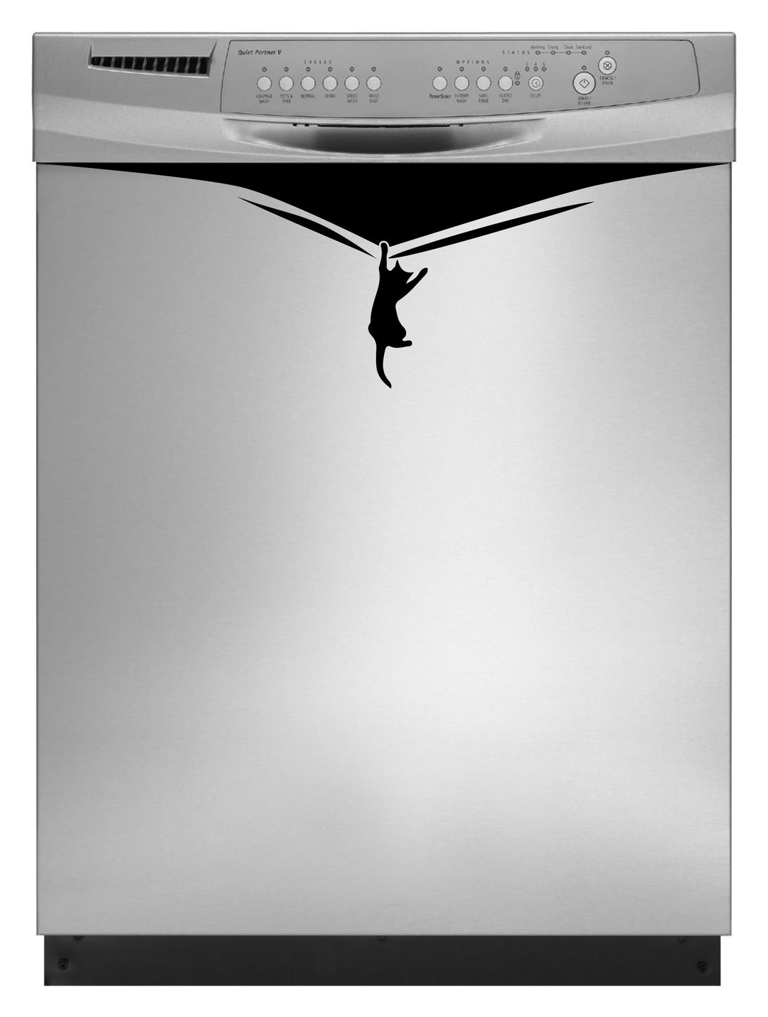 Cat Pulling Tearing Falling Design Decal Sticker Dishwasher ...