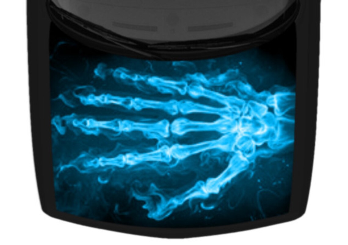 Flaming Skeleton Hand Light Blue Design Black SUV Van Car - Etsy