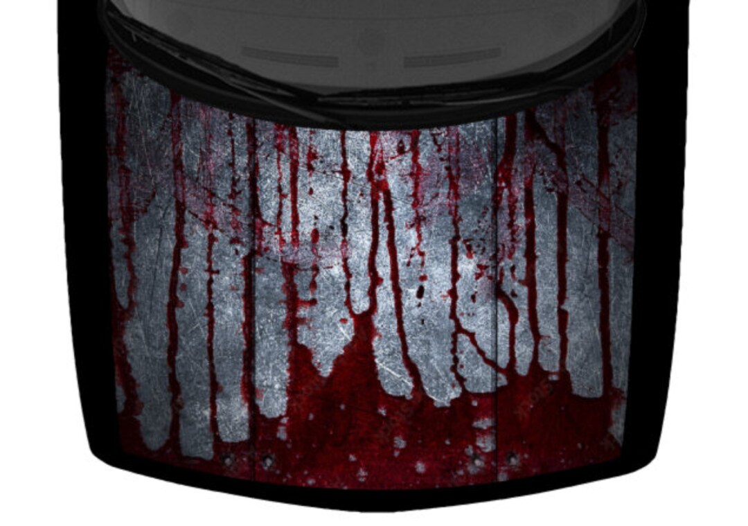 Smeared Blood Red Stains Horror Metal Black SUV Van Car Pickup Truck ...