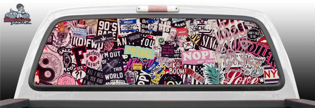 Sticker Bomb Stickers Glass Rear Window Decal Graphic Truck Perf Vinyl ...