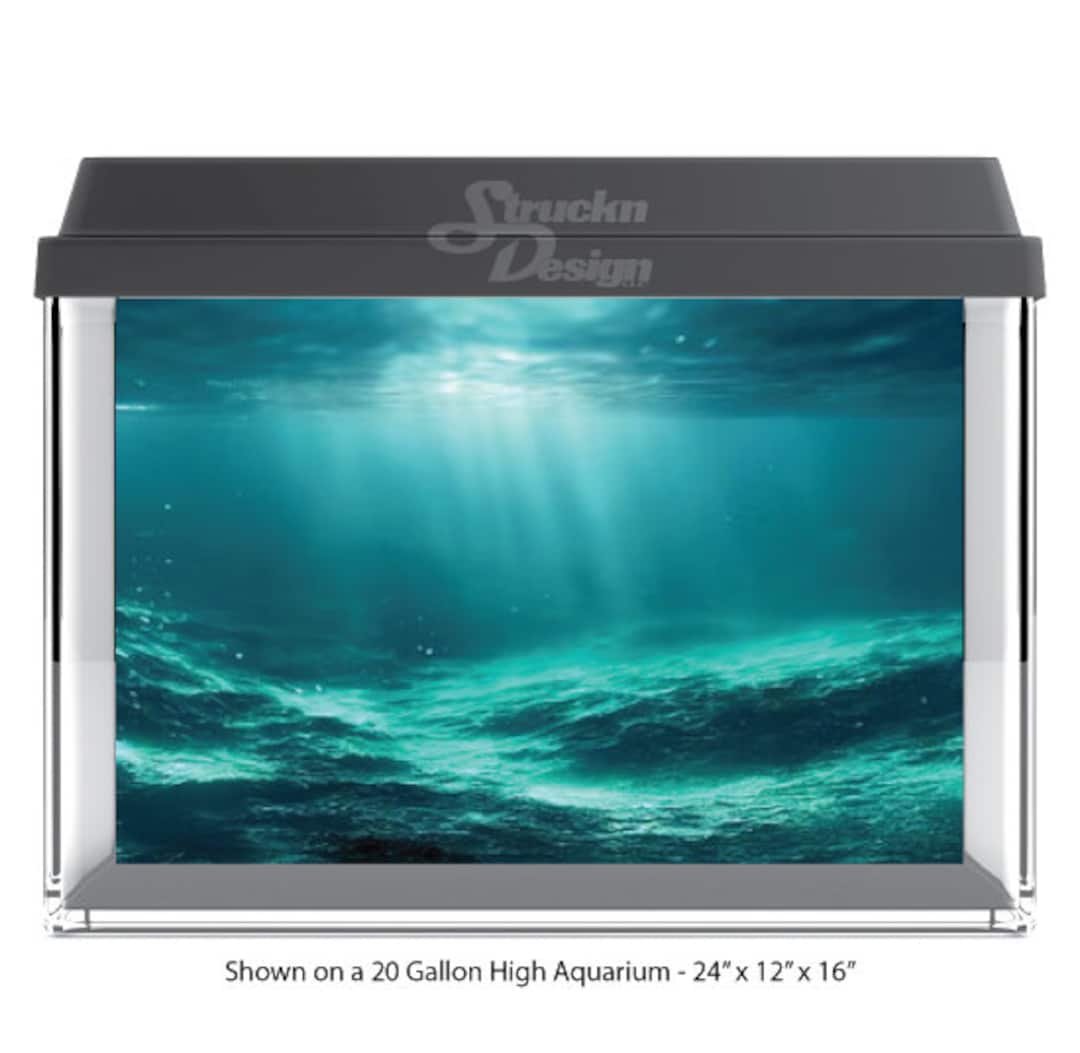 Sea Sun Rays Ocean Rocky Floor Wavy 10mil Polyester Fish Tank Glass ...