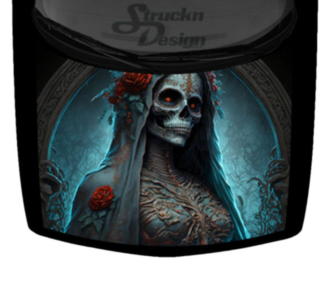 Skeleton Women Pretty Vailed Dark Blue Cyan SUV Van Car Pickup Truck ...