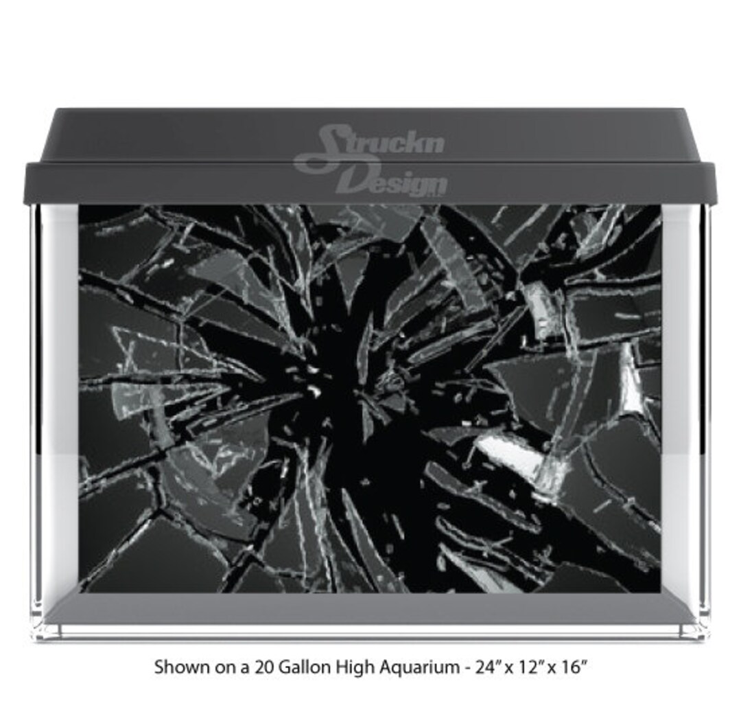 Black Glass Break Shatter Underwater Water 10mil Polyester Fish Tank ...