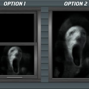 Screaming Scary Ghost Face Horror Window Backlit Wall Backdrop Banner ...