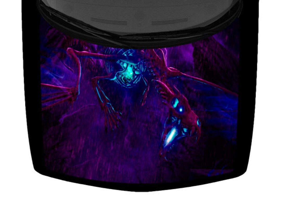 Violet Blue Undead Dragon Car Pickup Truck Hood Wrap Vinyl Graphic ...
