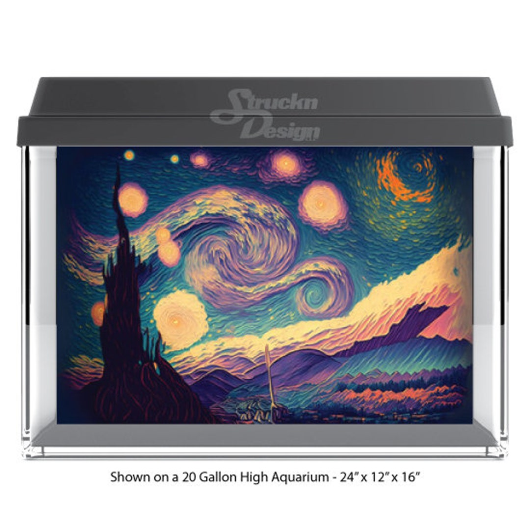 Star Night Moon Landscape Wavy Sky Bright Colorful Sky 10mil Polyester ...