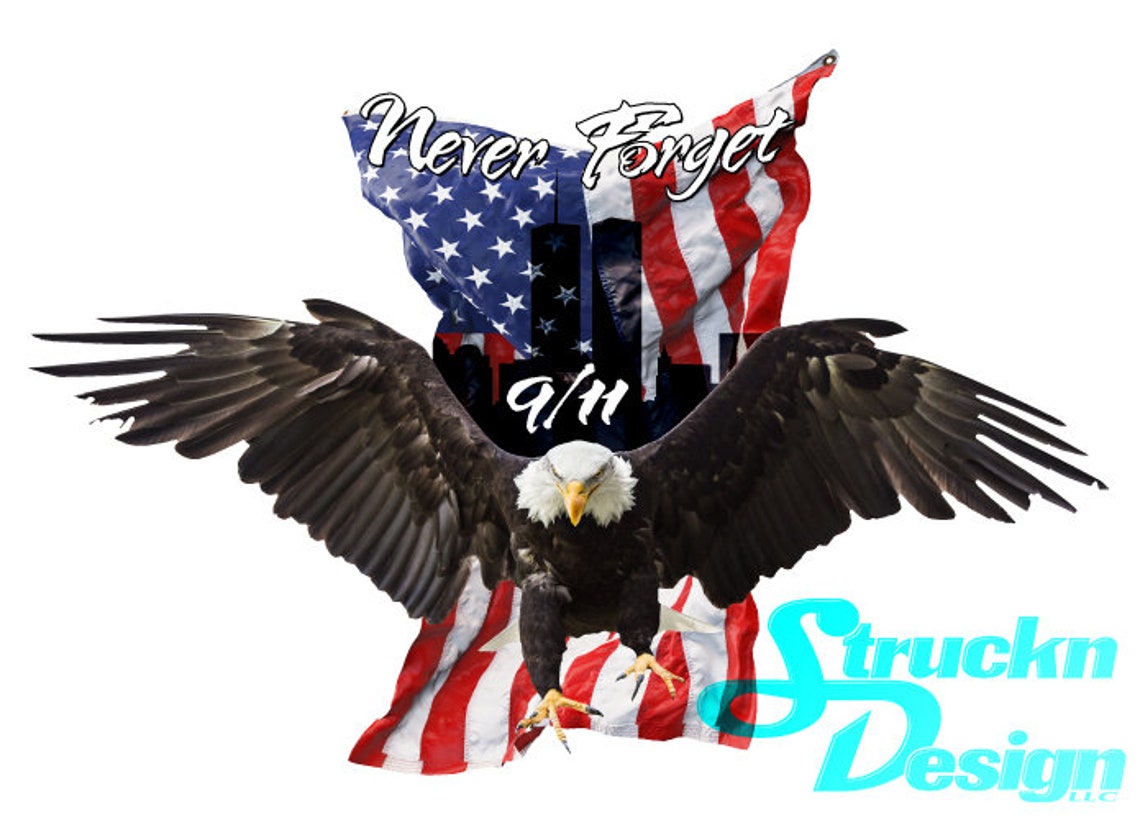 9/11 Never Forget American Flag Bald Eagle Decal Window USA US - Etsy
