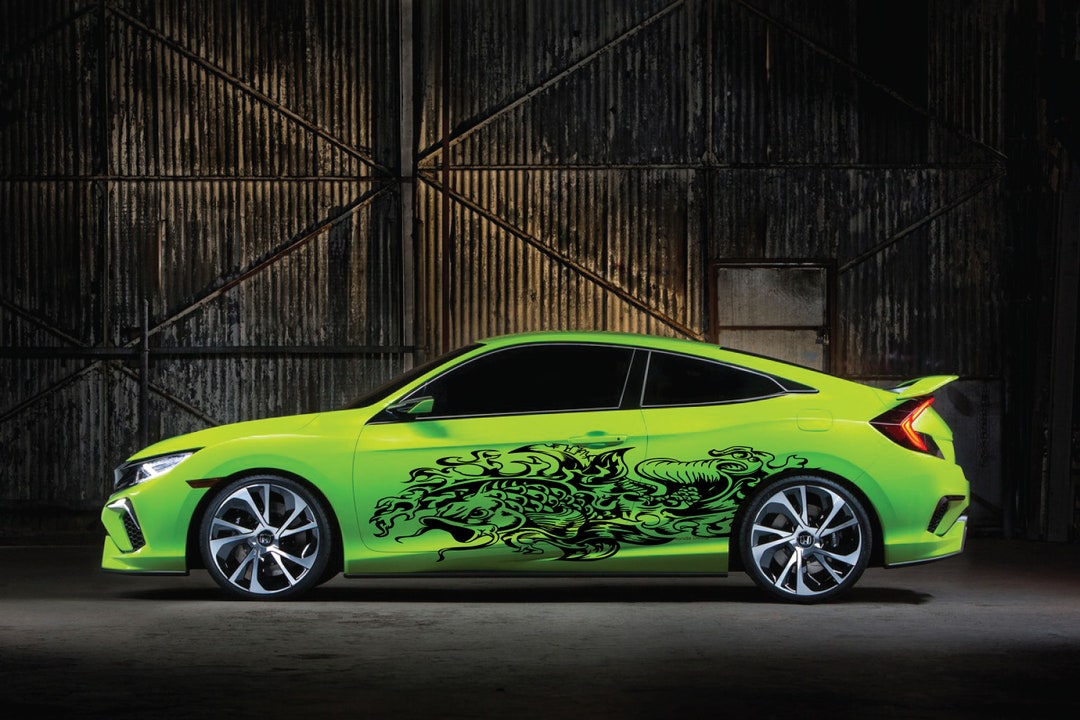 Japanese Koi Fish Splash Bus RV Design Camper Tribal Door Side Pickup ...