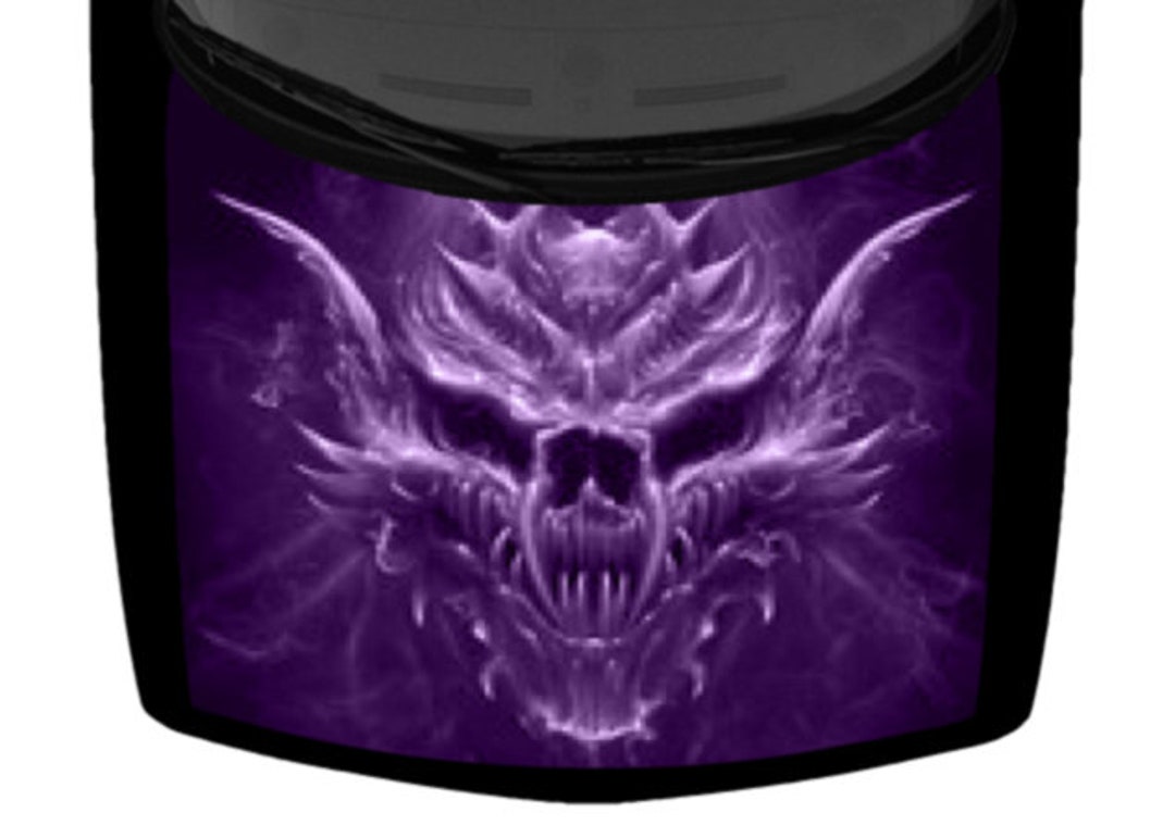 Purple Dragon Skulls On Fire