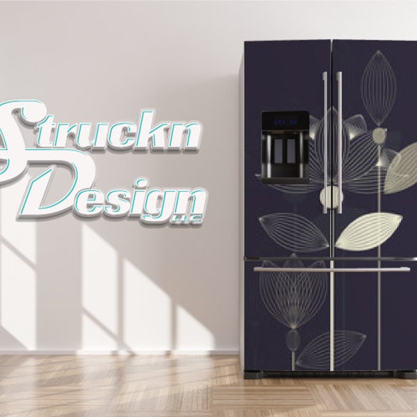 Splash Red Burgundy Refrigerator Fridge Freezer Wrap Side by Side Top ...