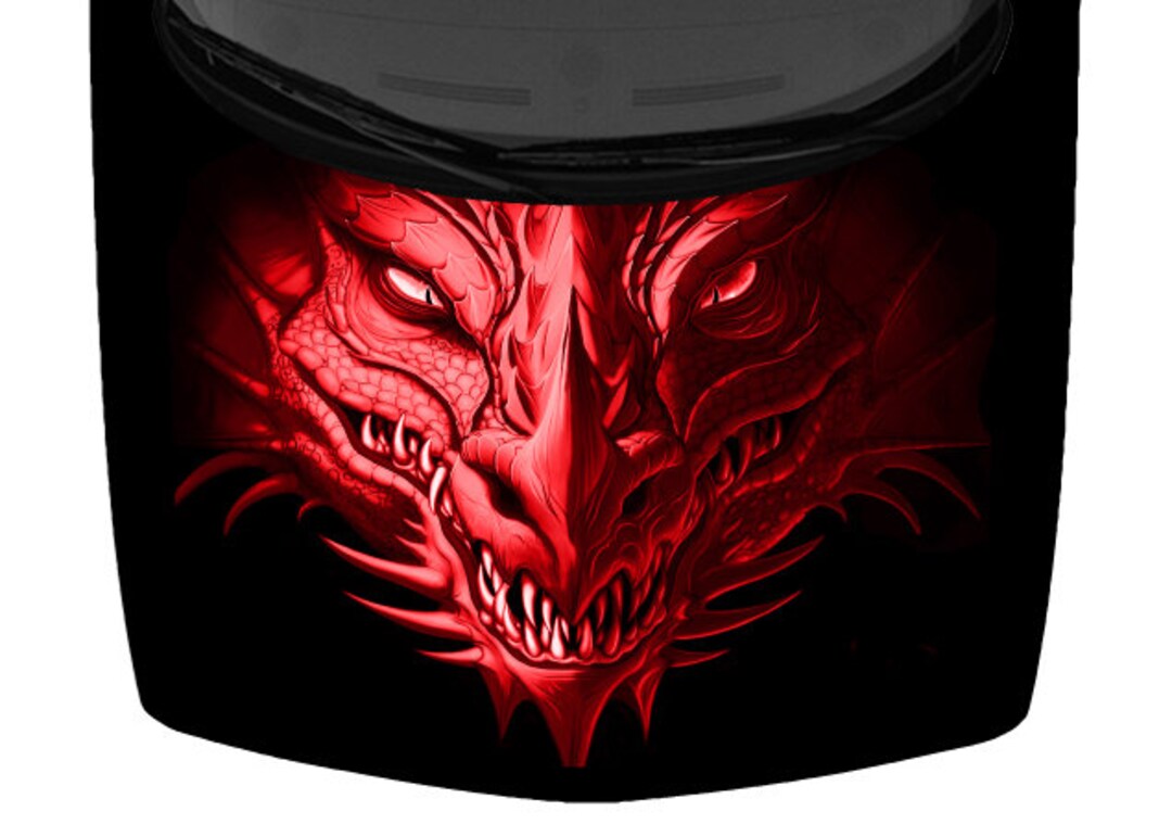 Scaled Light Red Dragon Snarling Design SUV Van Car Pickup - Etsy