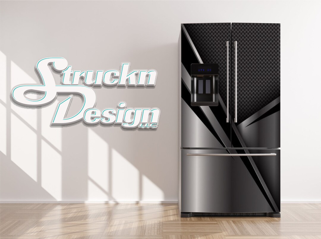 Gray Black Shining Metal Mesh Black Refrigerator Fridge Freezer Wrap ...