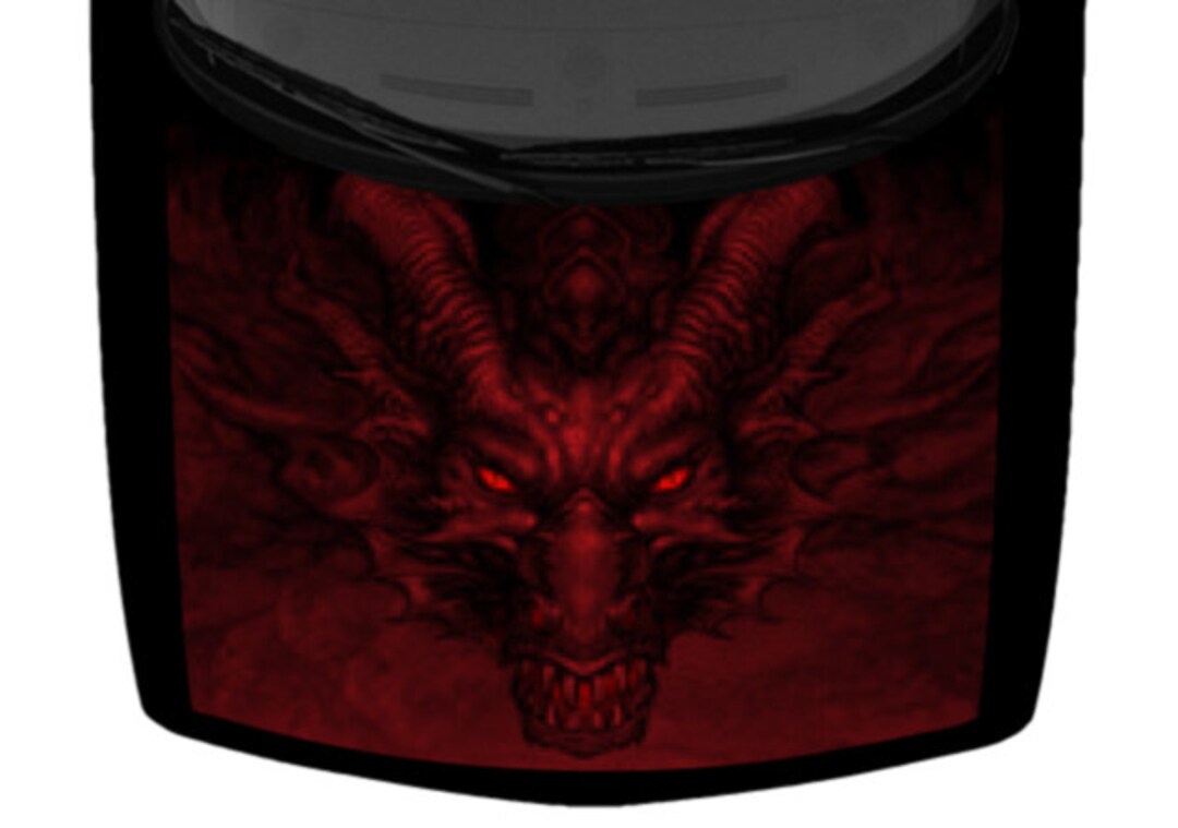 Dragon Face Red Snarling Kapuze Wrap TRUCK Auto Vinyl Grafik Aufkleber ...