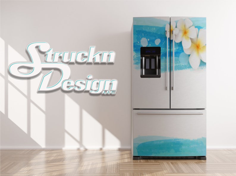 Tropical Beach Flowers Watercolor Refrigerator Fridge Freezer - Etsy