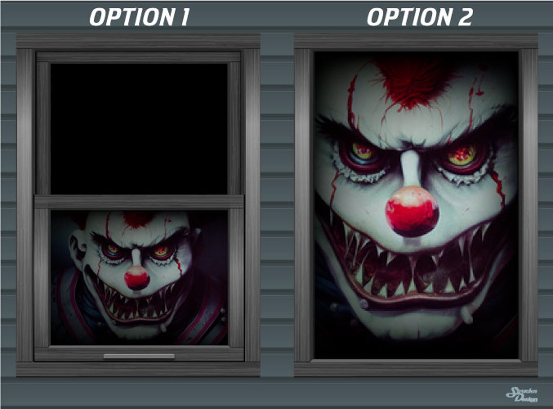 Laughing Creepy Scary Horror Face Clown Window Backlit Wall Backdrop ...