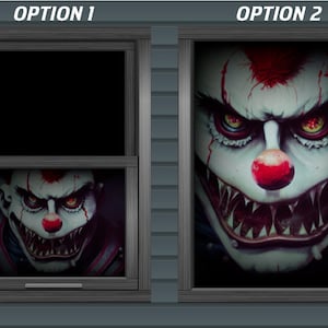 Laughing Creepy Scary Horror Face Clown Window Backlit Wall Backdrop ...